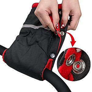 Stroller Gloves Hand Muffs Mittens Pram Hand Warmer Winter Anti- Freeze Extra Thick Waterproof with Luminous Stroller Warmmuffs Universal Stroller Accessories for Pushchair Car Seat Buggy