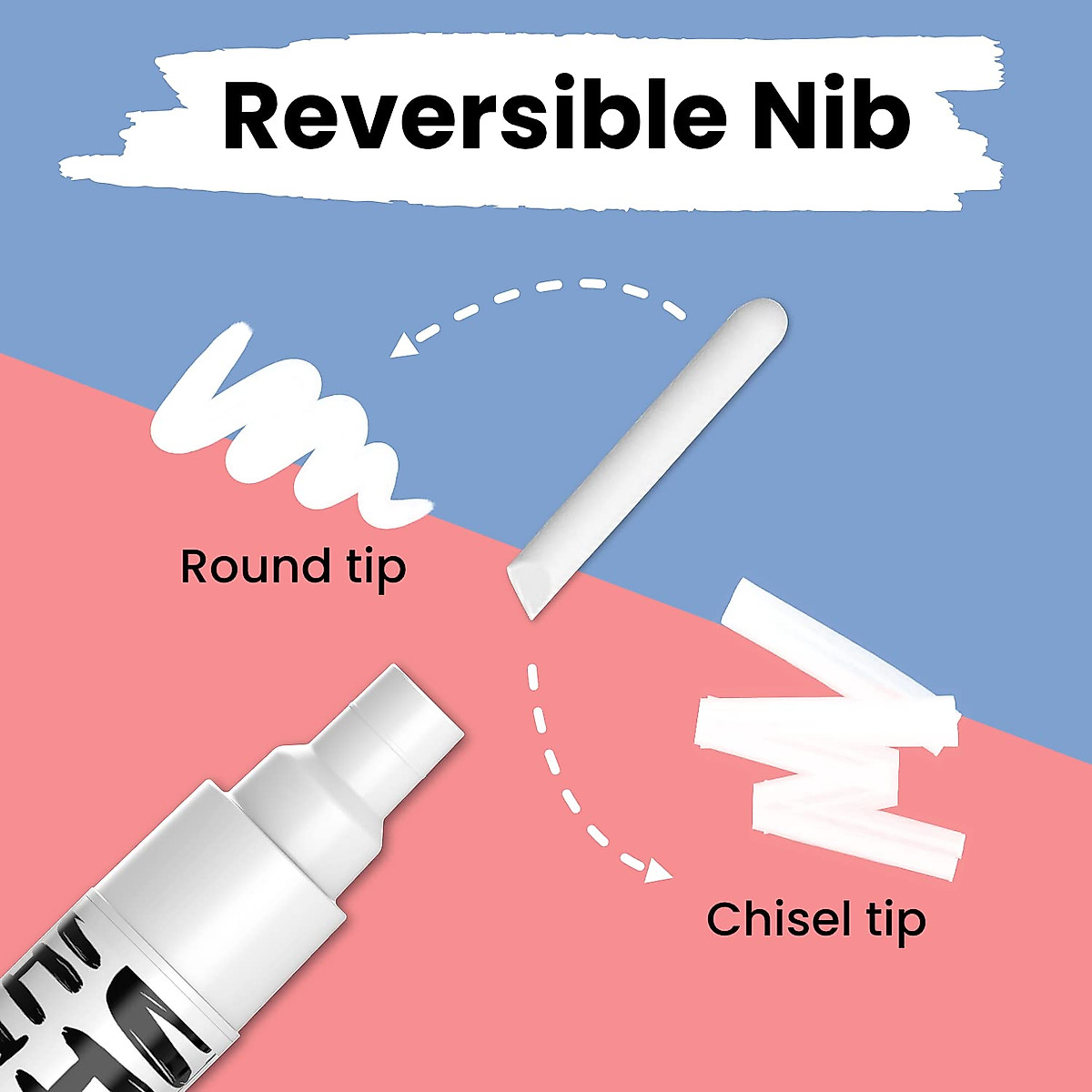 Chalkola White Chalk markers (6 Pack) - White Dry Erase Liquid Chalk Pens for Chalkboard, Blackboard, Window, Bistro, Car Glass, Board, Signs - Erasable ink 6mm Reversible Tip + 50 Chalk labels