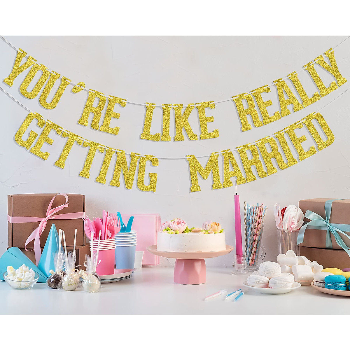 You're Like Really Getting Married Banner Gold Glitter, Mean Girls Party, Bachelorette Banner, Mean Girls Party Decorations, Engagement Banner, Girl Party Decorations, Bachelorette Party Decorations