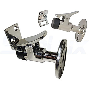 SeaLux 316 Stainless Steel Cushioned Door Stop Holder and Catch (Straight, Length:2.5")