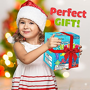 Suction Bath Toys for Kids - Fine Motor Window Toys, Silicone Ocean Animal Suction Cup Toys with Dinosaur Eggshell, Sensory Travel Toys for Toddlers, Great for Autism/ADD/ADHD.