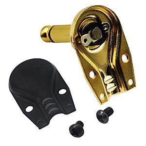 zdyCGTime DIY 6.35MM 1/4" Mono Male 90 Degree Right Angle Pancake Style Plugs Connectors for Speaker,Patch Cable,Snakes Golden Plated TS Male Mono 1/4 Inch Phono 6.35mm Phone Microphone Plug(4 pack)