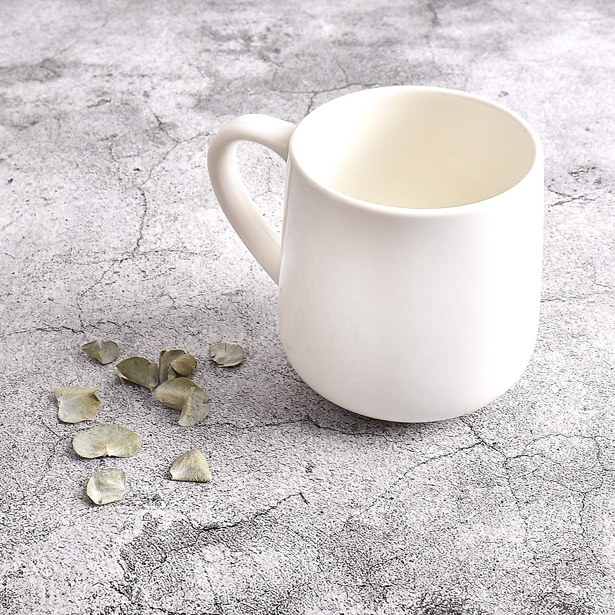 Bosmarlin Glossy Ceramic Coffee Mugs Set of 2, Tea Cup for Office and Home, 18 oz, Suitable for Dishwasher and Microwave(White, 2)