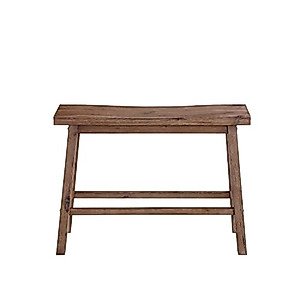 Boraam Sonoma Saddle Bench, 24-Inch, Barnwood Wire-Brush, Model:75025