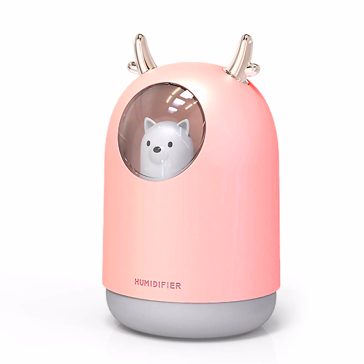 Fullgaden Cool Humidifier with Adjustable Mist Mode, 7 Color LED Lights Changing, Waterless Auto Shut-Off for Bedroom, Home, Office, Pink