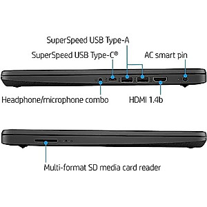 HP 14" Ultra-Light Stream Laptop for Students Business - Intel Quad-Core Processor, 8GB RAM, 128GB Storage(64GB eMMC+64GB Micro SD), 1-Year Office 365, Webcam, 11H Long Battery Life, Win11 Home S