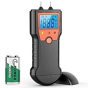 Wood Moisture Meter for Firewood - Digital Moisture Meter for Wood Pin Type Wood Moisture Tester Water Leak Detector Dampness Tester Meter for Wood Building Material with Visual High-Medium-Low Alerts