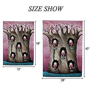 My Little Nest Seasonal Garden Flag Easter Tree And Bird Eggs Vertical Garden Flags Double Sided for Home Farmhouse Yard Holiday Flag Outdoor Decoration Banner 28"x40"