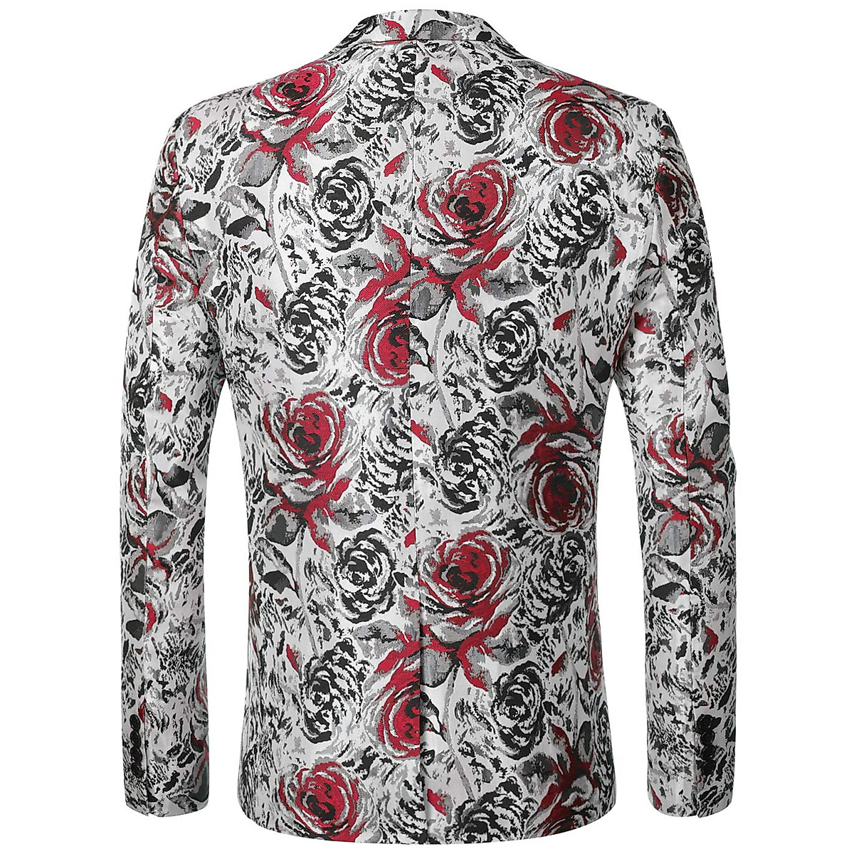 MAGE MALE Men's Floral Blazer Two Button Dress Party Suit Jacket Notched Lapel Slim Fit Stylish Top