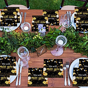 50 pcs We Will Miss You Party Paper Napkins Farewell Going Away Party Disposable Decoration Supplies Black and Gold Goodbye Party Favors for Good Luck Leaving Retirement Graduation Party Decor Set