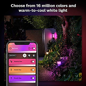 Philips Hue Econic White & Color Ambiance Outdoor Smart Pathway Light Base Kit + Light Extension + Smart Hub