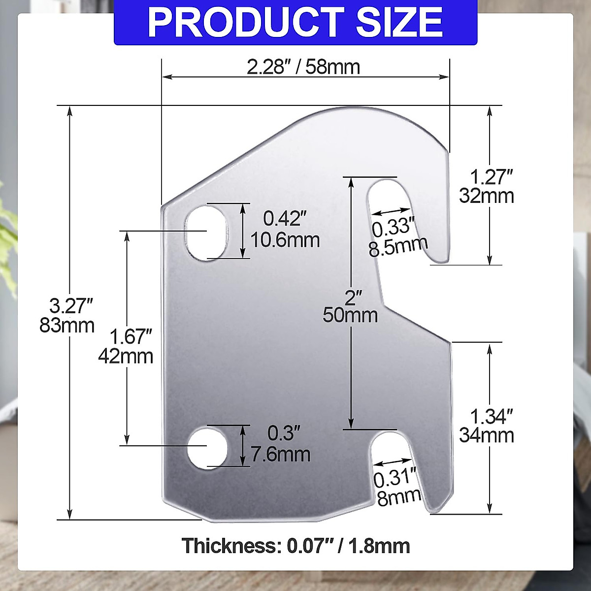 PAGOW 2Pcs #10 Hook Plates, Universal Bed Rail Hook Plates Frame Bracket Headboard Footboard with Pin Replacement Wooden Bed Parts or New Bed Constructions