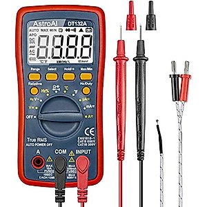 AstroAI Digital Multimeter TRMS 4000 Counts with DC AC voltmeter and Auto-Ranging Fast Accurately Measures Voltage, Current, Resistance, Capacitance, Temperature, Continuity, Frequency and Duty-Cycle.