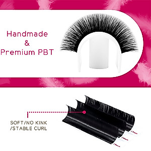 KOLYBEL Eyelash Extensions Easy Fan Lashes 0.05 Thickness D Curl 8-15mm Mix Tray Auto Blooming Lash Extension Volume Lashes Lasting Self Fanning Lashes(0.05-D,8-15mm)