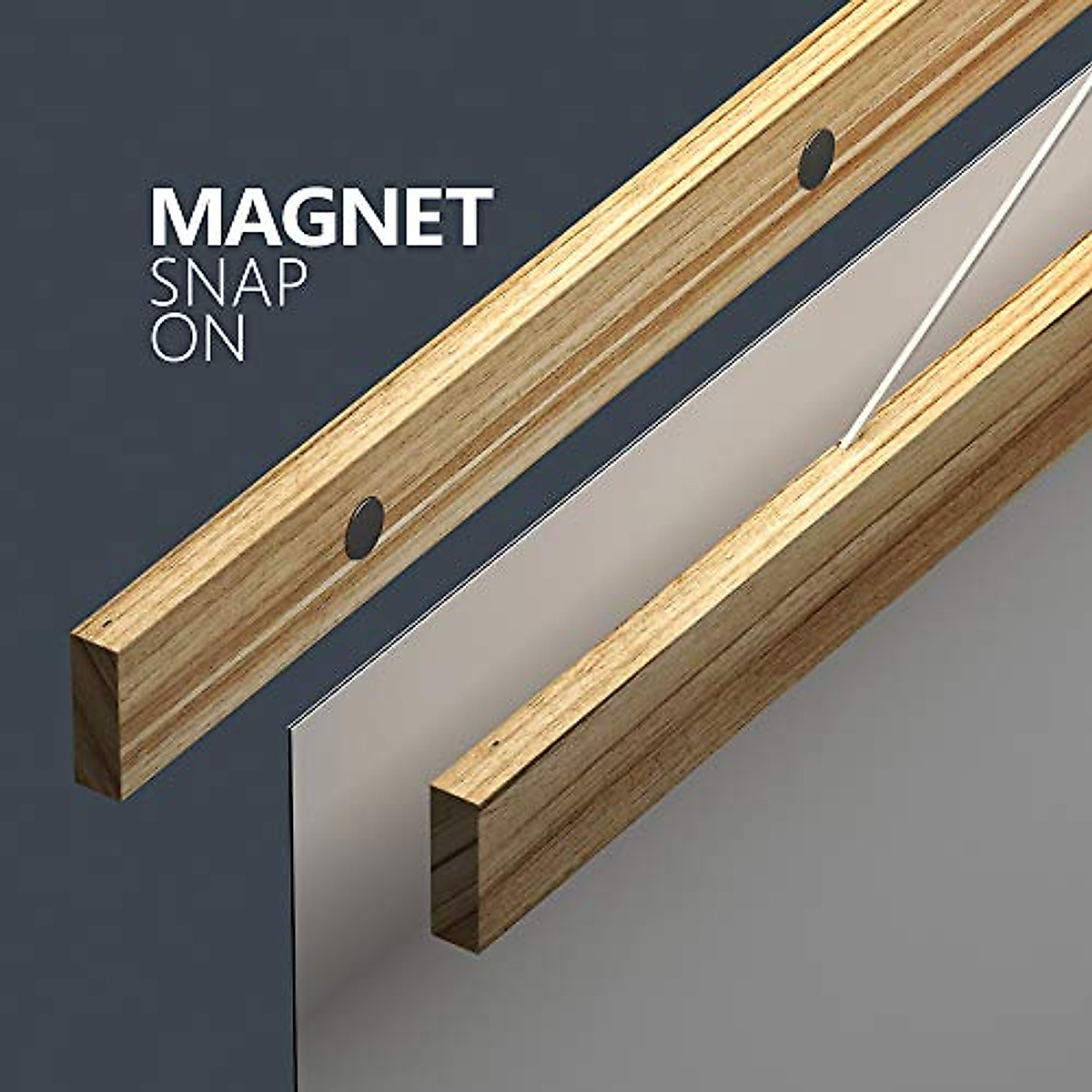 bestdeal depot Poster Hanger Frame with Your Photos, Custom Poster Prints Wall Art for Living Room, Bedroom Wooden Framed Magnet Ready to Hang 18x24 inches