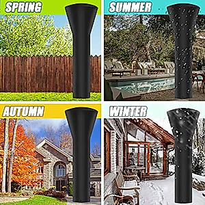 Patio Heater Cover with Zipper, Standup Outdoor Heater Covers Waterproof for Home Garden Outdoor Courtyard, Windproof Anti-UV Snow-Proof Dust-Proof,89'' H x 33" D x 19" B, Black