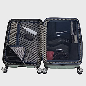 Ben Sherman Derby Spinner Travel Upright Luggage, Cilantro, 20-Inch Carry On