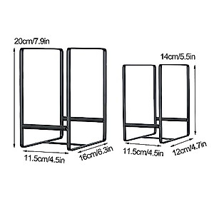 Hikinlichi 2 Large 1 Small Plate Holders Organizers Upright Cabinet Dish Drying Racks Metal Plate Dish Organizers Racks Stands for Countertop and Cupboard 7.87in. x 6.29in. x 4.52in. Black