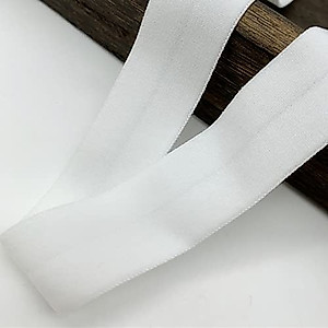 0.4/0.6/0.8/1 Inch Lace Ribbon for Crafts White Lace Trim for Sewing Elastic Ribbon Fold Over Spandex Elastic Band for Sewing Lace Trim Waist Band Garment Accessory