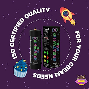 GreatWhip Whipped Cream Chargers, 3.3L Tanks, 2000g Whip Cream Charger Cylinder, 2 Cylinder