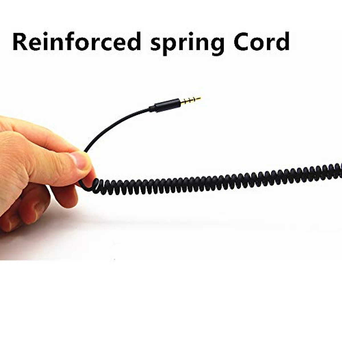 LINHUIPAD k8 Single Side Earphone in-Ear Stereo to Mono Earbud Headphones,3.5mm Plug Metal Noise Isolating Earplugs with mic,Spring Coil Reinforced Cord