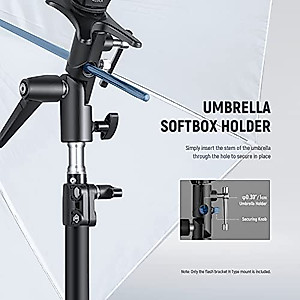 NEEWER Camera Flash Bracket H-Type Mount with Umbrella Softbox Holder, 180° Swivel Adjustable Metal Light Stand Adapter with 1/4" to 3/8" Screw Adapter for Speedlite LED Lamp Light Stand Tripod
