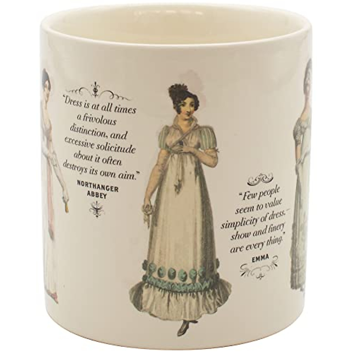 Jane Austen Heat Changing Finery Mug - Add Coffee and See Walking Attire Change into Evening Attire