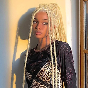 ZRQ 24 Inch 613 Soft Locs Blonde Faux Locs Crochet Braids Hair,6 Packs Pre-looped Blonde Goddess Locs Afro Roots 613 FauxLoc Dreadlocks Extended Soft loc For Woman 613#