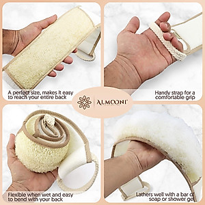 Premium Exfoliating Loofah Pad Body Scrubber, Back Scrubber and Facial Loofah Bundle, Made with Natural Egyptian Loofah Sponge That Gets You Clean, Not Just Spreading Soap