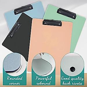 Ysenchan Plastic Clipboards (Set of 4), Multiple Color Clip Board with Metal Clip, Clip Boards for Doctor, Nurse, Teacher, Student, Clerk