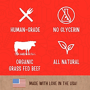 Full Moon Natural Organics Grass Fed Beef Jerky Healthy All Natural Dog Treats Human Grade 14 oz