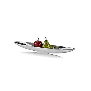 Modern Day Accents Barco Long Boat Tray, Silver (8453)