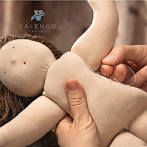 VALENGO Premium Skin Tone Fabric for Doll Making, 100% Cotton Interlock Fabric, Waldorf Doll Skin Fabric, Cloth Doll Skin Color Fabric - 1 Yard (Tan)