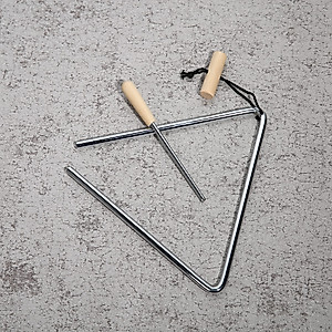 8 Inch Musical Triangle Instrument, Steel Triangle Percussion Bell With Striker