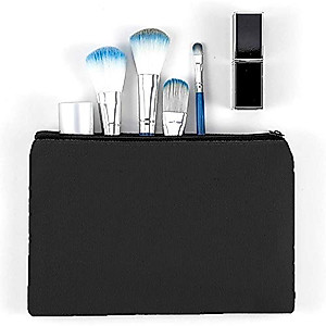 N*A Large Black Canvas Makeup Bag Multi-Purpose Cosmetics Bag with Zipper Cotton Canvas Travel Toiletry Pouch Pen Coin Bag DIY Craft Bag - 10 Pack