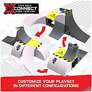Tech Deck, Power Flippin, X-Connect Park Creator, Customizable and Buildable Ramp Set with Exclusive Fingerboard, Kids Toys for Boys and Girls Ages 6 and up