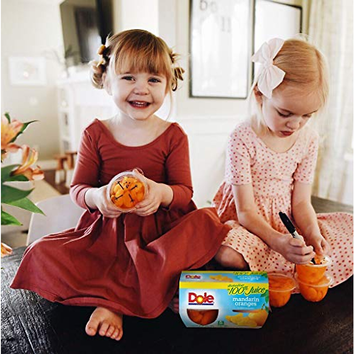 Dole Fruit Bowls Mandarin Oranges in 100% Juice Snacks, 4oz 24 Total Cups, Gluten & Dairy Free, Bulk Lunch Snacks for Kids & Adults