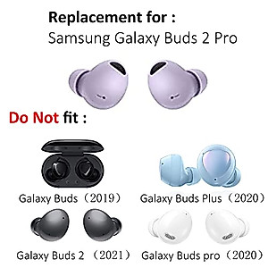 Replacement Earbuds Tips Silicone Eartips for Samsung Galaxy Buds 2 Pro Headphones Fit in Case Buds Tips,6 Pairs (Graphite)