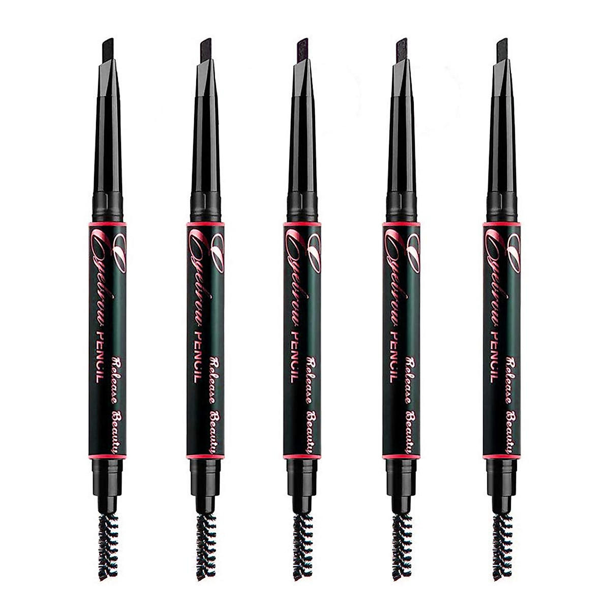 Eyebrow Pencil Set - 5 Colors Dual ended Definition Eye Brow Crayon Liner Pencils with Integrated Brush Eyes Makeup for Women