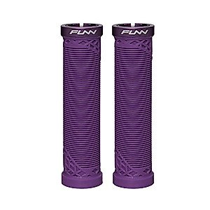 Funn Hilt Mountain Bike Handlebar Grips with Single Lock On Clamp, Lightweight and Ergonomic Bicycle Handlebar Grips with 22 mm Inner Diameter, Unique Patterned Bicycle Grips for MTB/BMX (Purple)