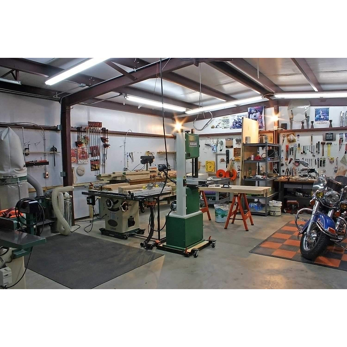 FAITHSAIL Linkable 4FT LED Wraparound Light 40W Flush Mount Garage Shop Lights, 4400lm, 4000K, 4 Foot Linear Wrap Ceiling Lighting Fixture for Workshop Office Kitchen, Fluorescent Replacement, 6 Pack