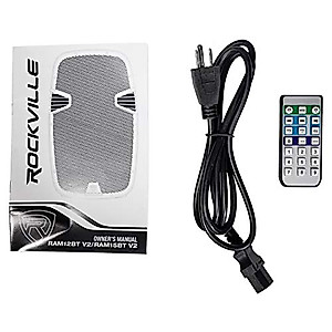 Rockville 15" Rechargable Powered 800W PA DJ Speaker, 2 Mics, Bluetooth (RAM15BT V2)