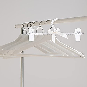 LUOZZY 2 Pcs Artificial Pearl Hangers Pearl Pants Hangers Plastic Bowknot Clothes Rack with Clip for Trousers Jeans Skirts