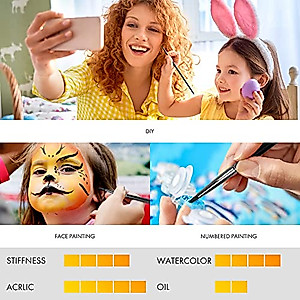 ARTIFY 12 Pieces Watercolor Paint Brushes, Intermediate Series, Synthetic Nylon Brushes for Watercolor, Acrylic, Gouache & Oil Painting, Includes Round, Flat, Cat's Tongue