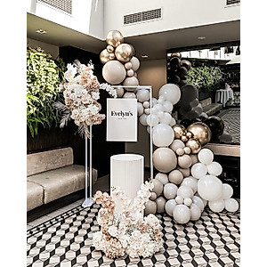 Fealixgener 110PCS Neutral Nude Balloon Garland Arch Kit Champagne Gold Balloons Double Stuffed tan cream balloons Neutral beige balloons for Baby Bridal Shower Birthday Party