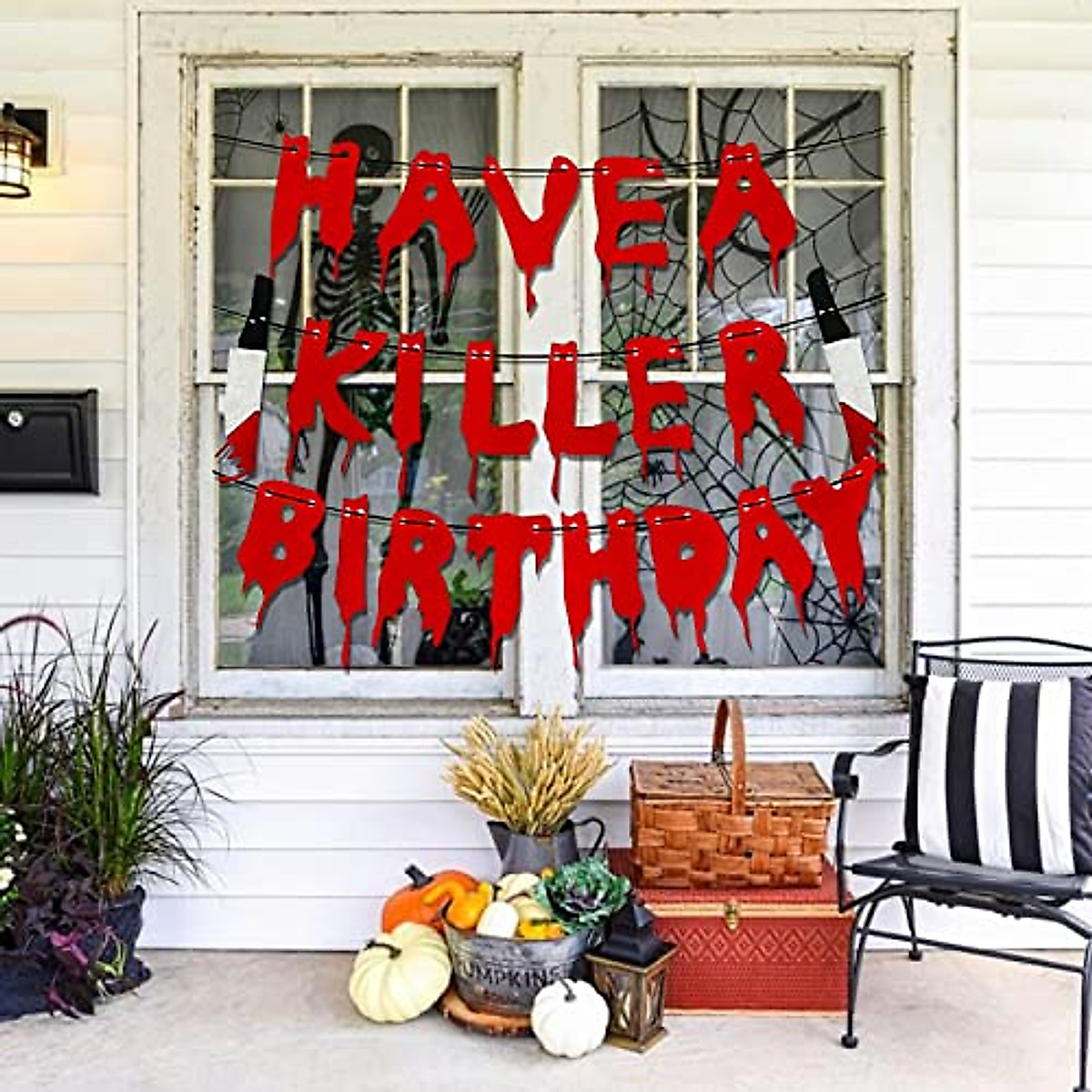 Have a Killer Birthday Decorations Halloween Birthday Banner Murder Mystery Party Decorations Halloween Bloody Horror Movie Birthday Party Decorations