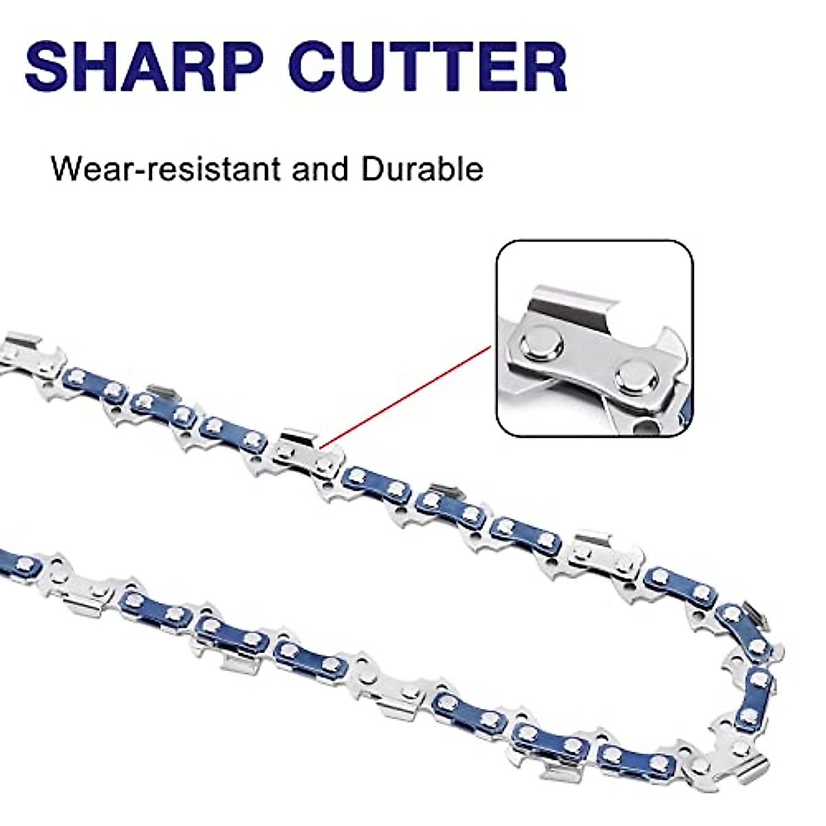 4 Pack 18 Inch Chainsaw Chain 3/8" LP Pitch .050'' Gauge 62 Drive Links Fits Husqvarna, Echo, Poulan, Craftsman and more