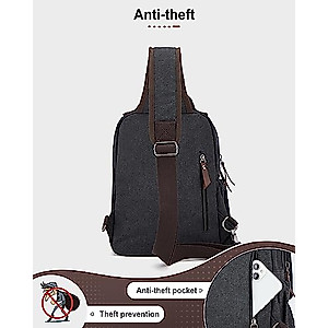 sling bag,canvas messenger bag for men,crossbody bag for women,Black