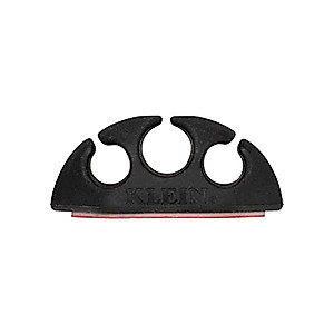 Klein Tools 450-410 Cable Clips, Self-Adhesive 3-Slot Cable, Cord Magement Mounting Clips, Optiol Screw for Permanent Mounting, 10-Pack