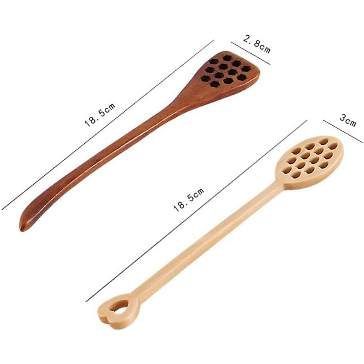 YSSZAM Brown Honey Dippers, Handmade Spoon Stirrer, Long Handle Honey Dipper Mixing Stick, Wooden Honey Dipper, Handmade Honey Drizzler for Kitchen and Dining